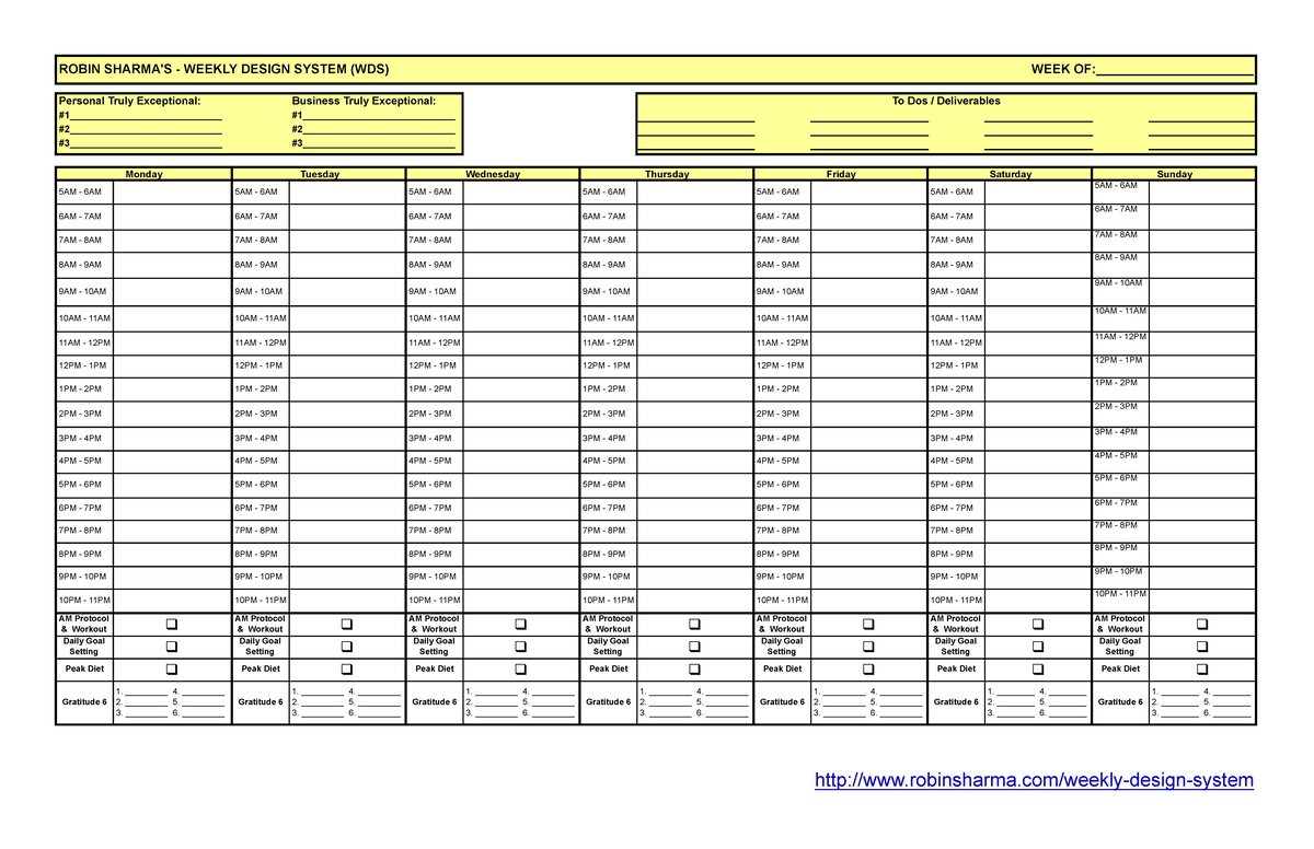 Robin Sharma Weekly Design System - Personal Truly Exceptional ...