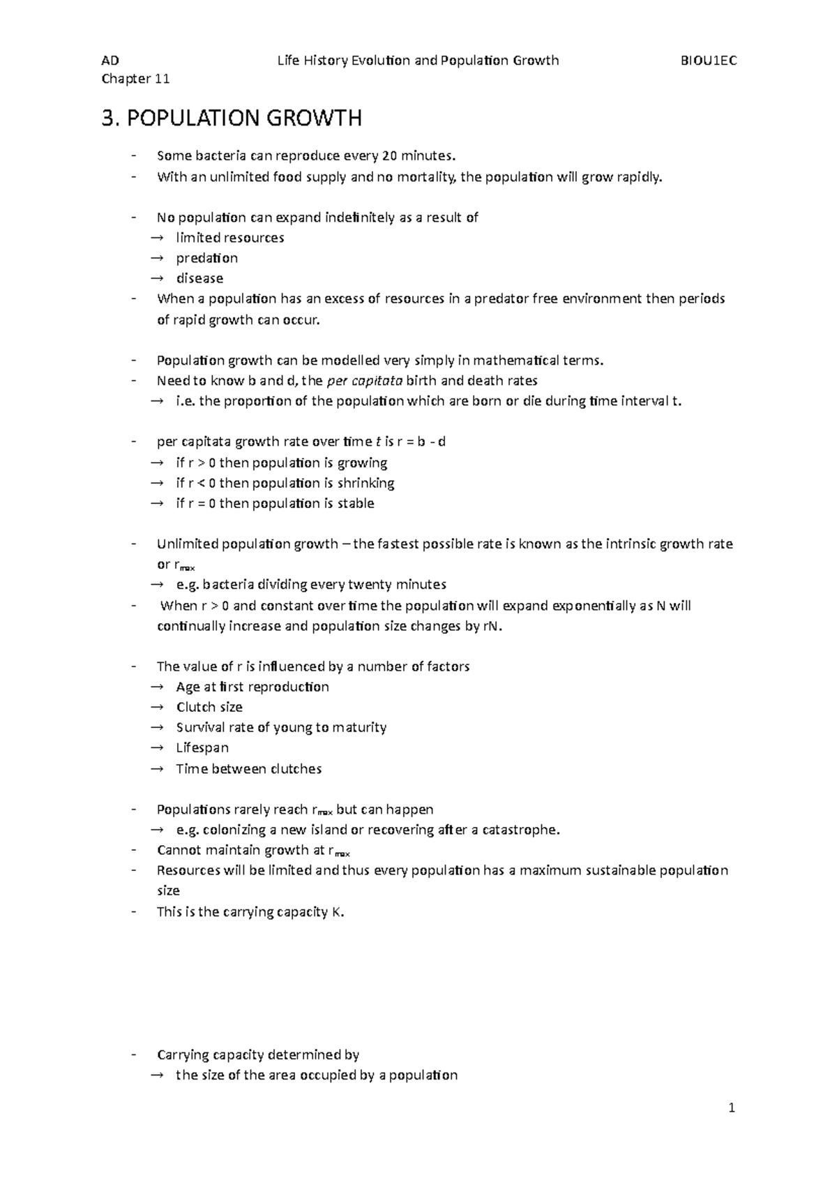 3. Population Growth - Lecture notes 3 - Stirling - Studocu
