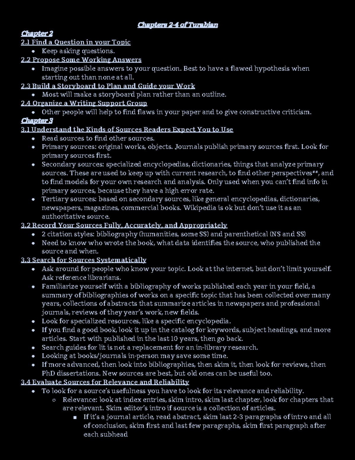 Chapters 2-4 of Turabian - Chapters 2-4 of Turabian Chapter 2 2 Find a ...