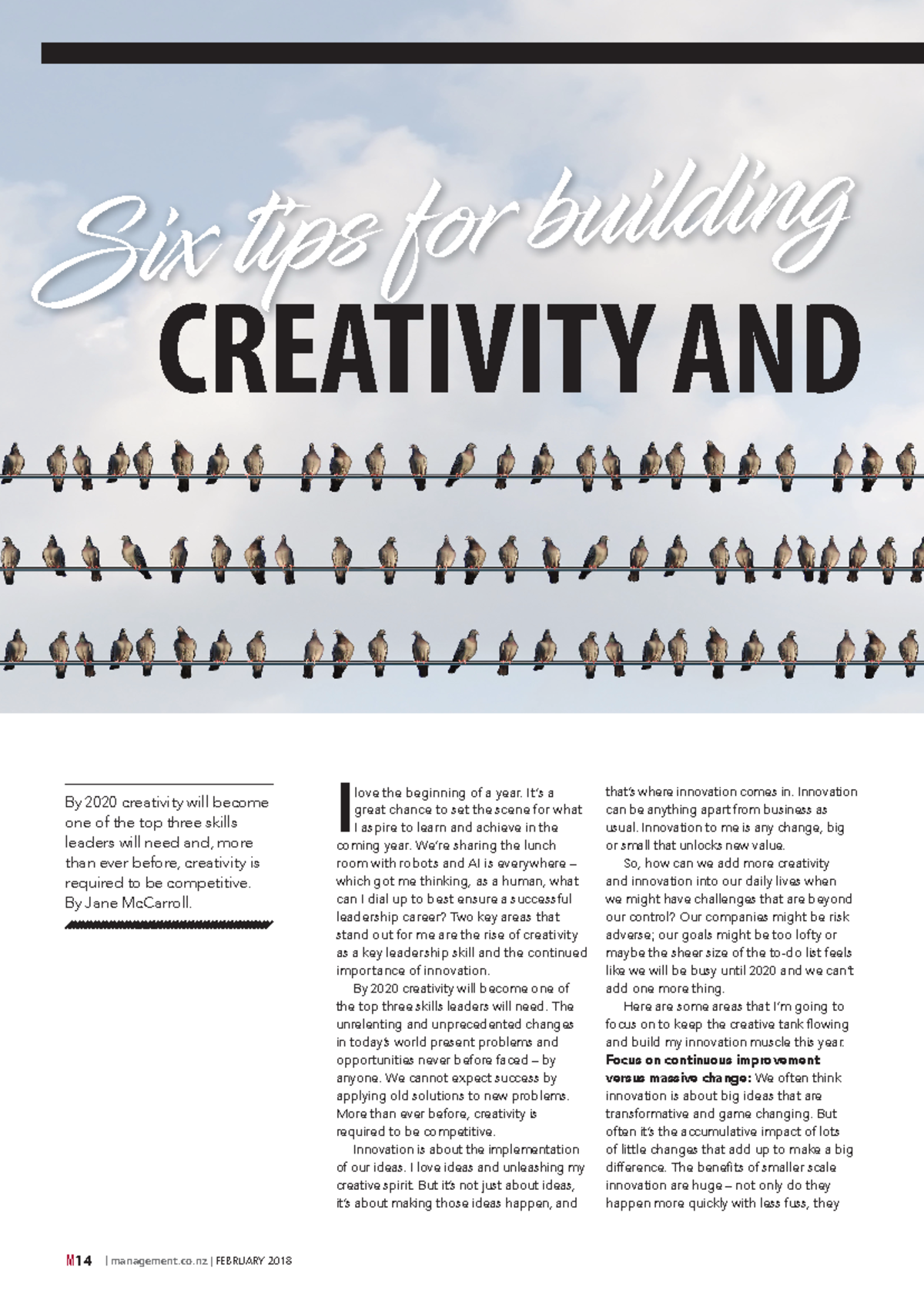 Six tips for building creativity and innovation - M 14 | management.co ...