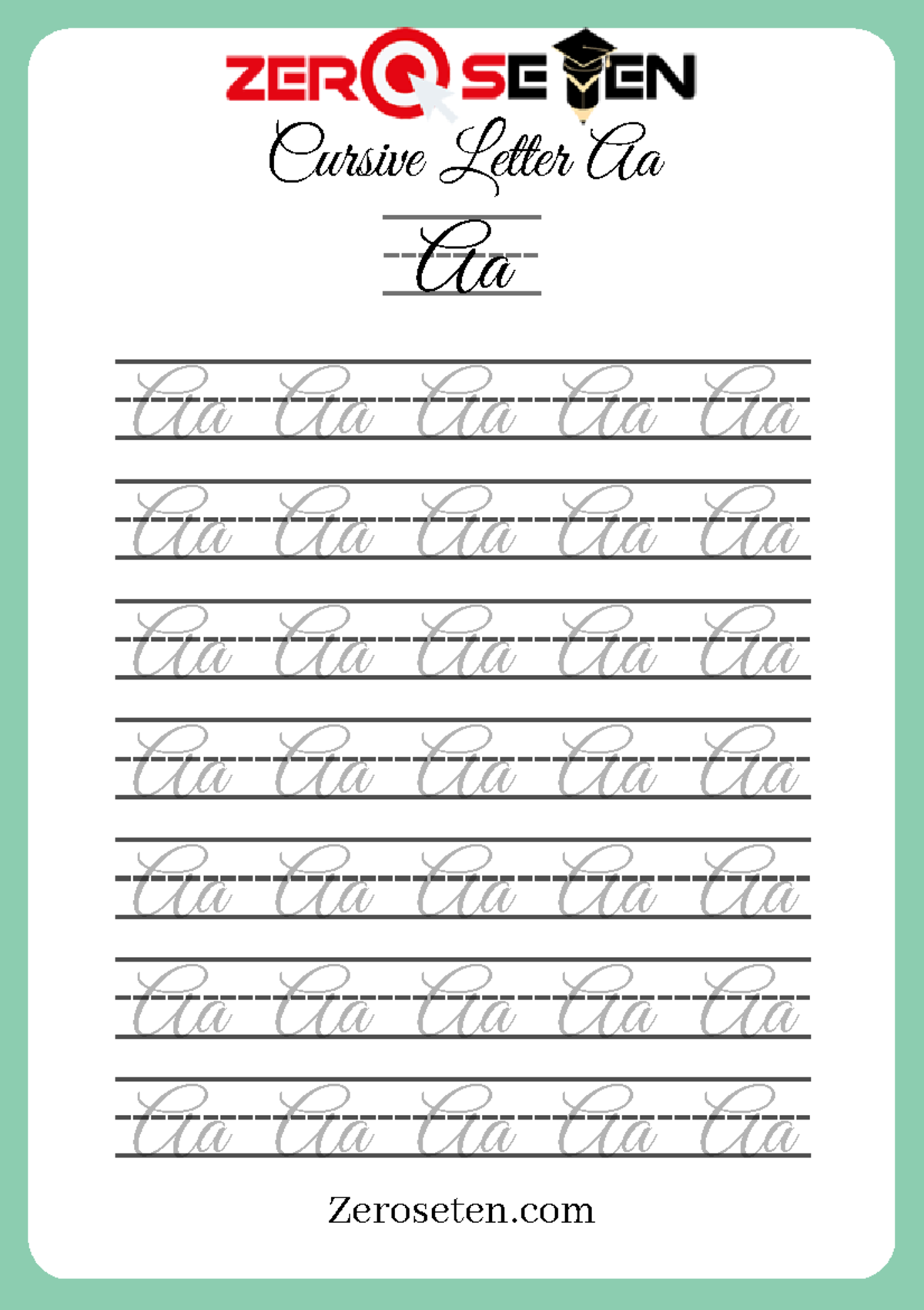 Cursive-letters - Cursive Letter Aa Aa Aa Aa Aa Aa Aa Aa Aa Aa Aa Aa Aa ...