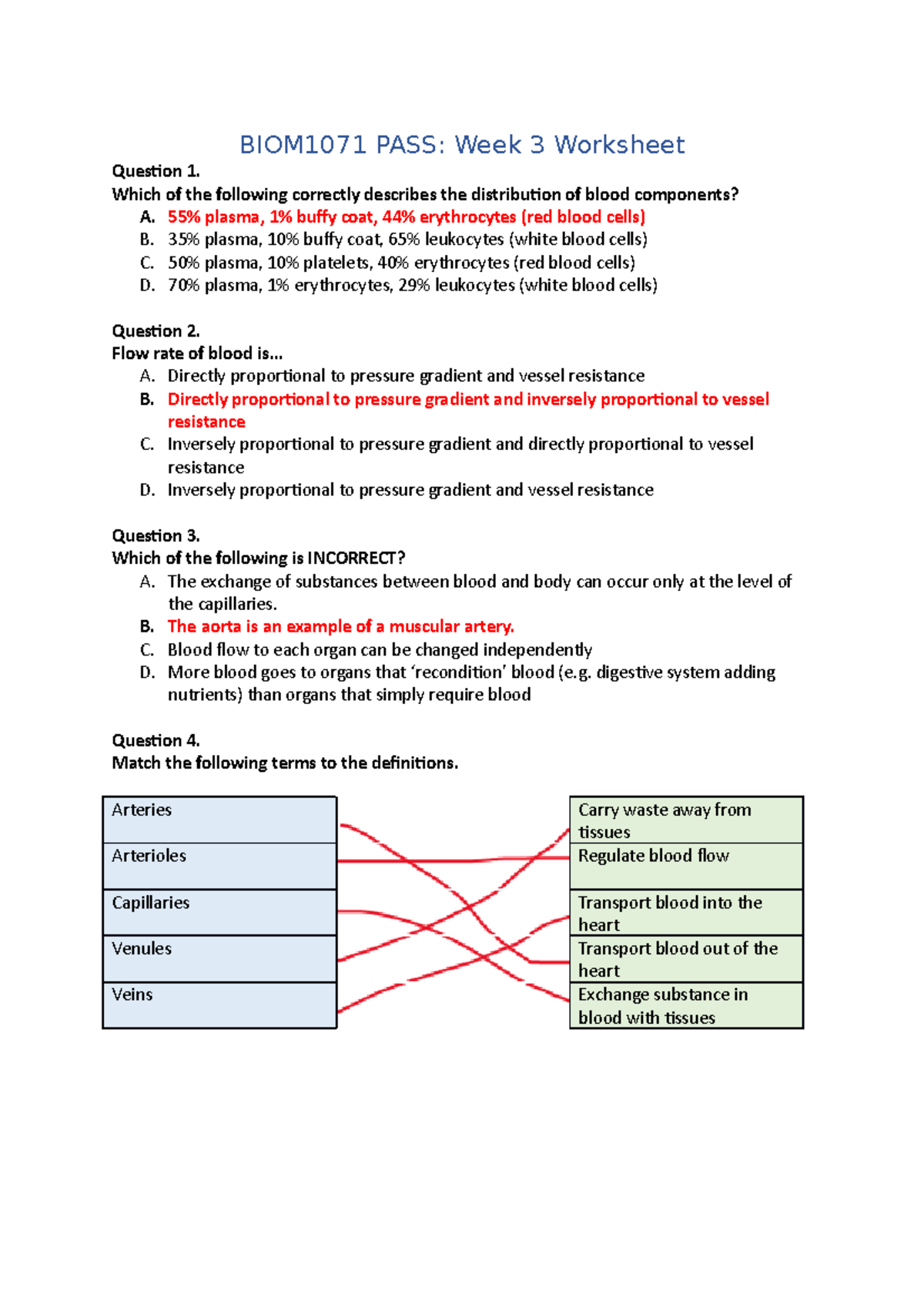 Answers Week 3 BIOM1071 PASS Worksheet - BIOM1071 PASS: Week 3 ...