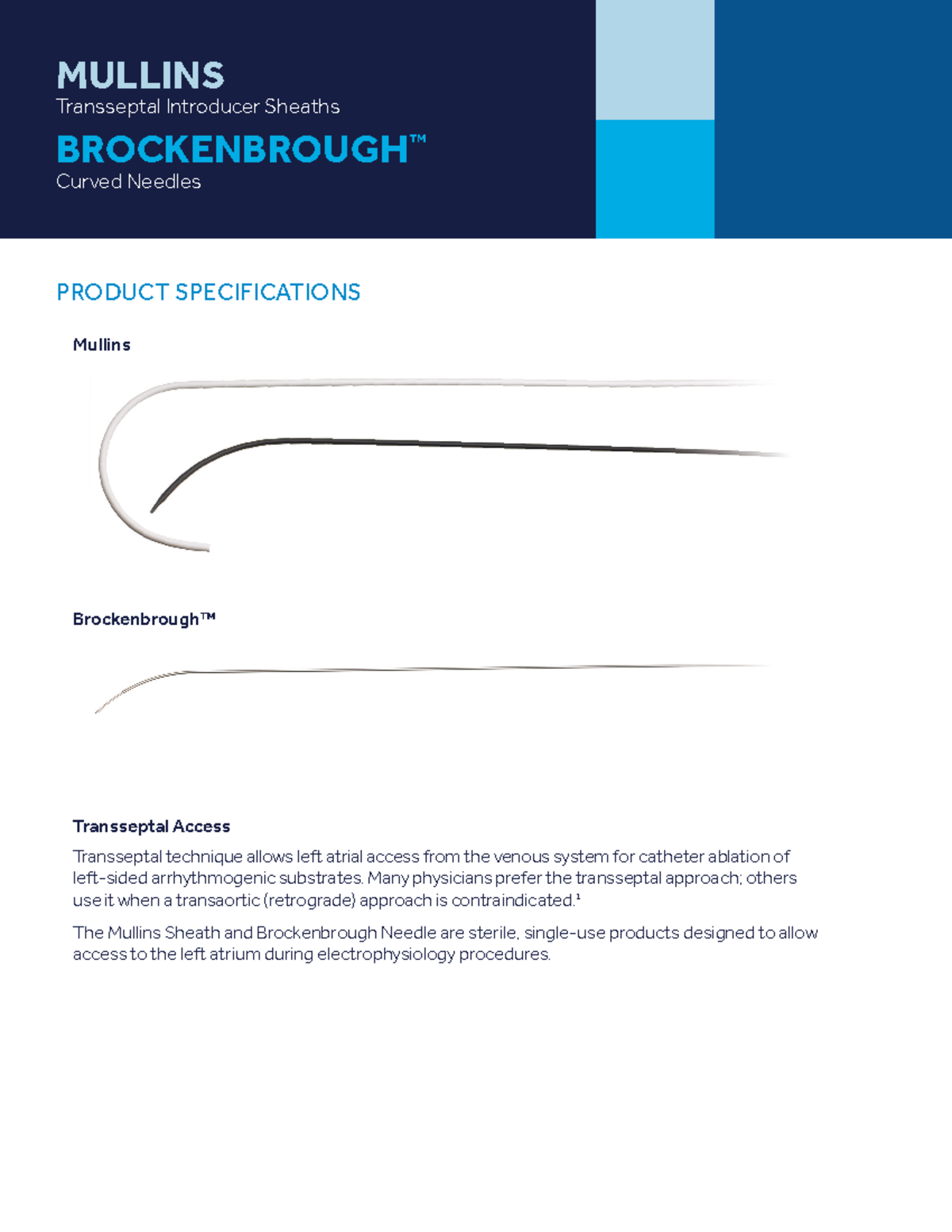 Mullins-Brockenbrough Spec Sheet-2000 03875 e EN - Transseptal Access ...