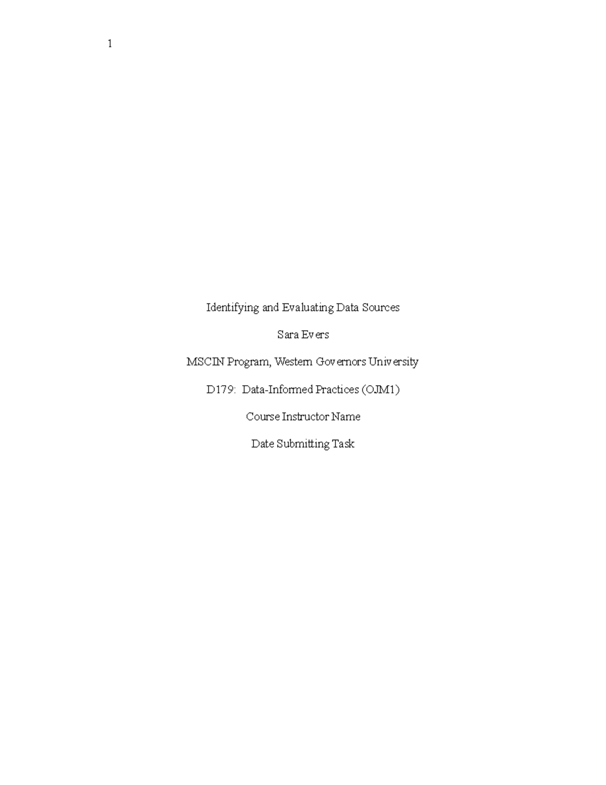 D179 Task 1 shared - Data-Informed Practices Task 1 passed - D179 - WGU ... D179 Task 1 shared - Data-Informed Practices Task 1 passed - D179 - WGU ...