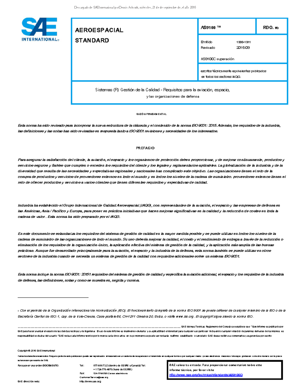 AS9100D SAE - - Studocu