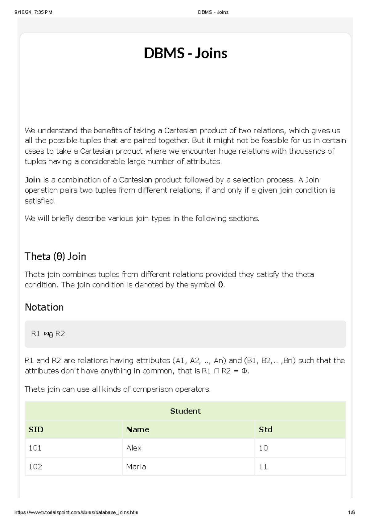 Dbms Joins Nothing Dbms Joins We Understand The Benefits Of Taking A Cartesian Product