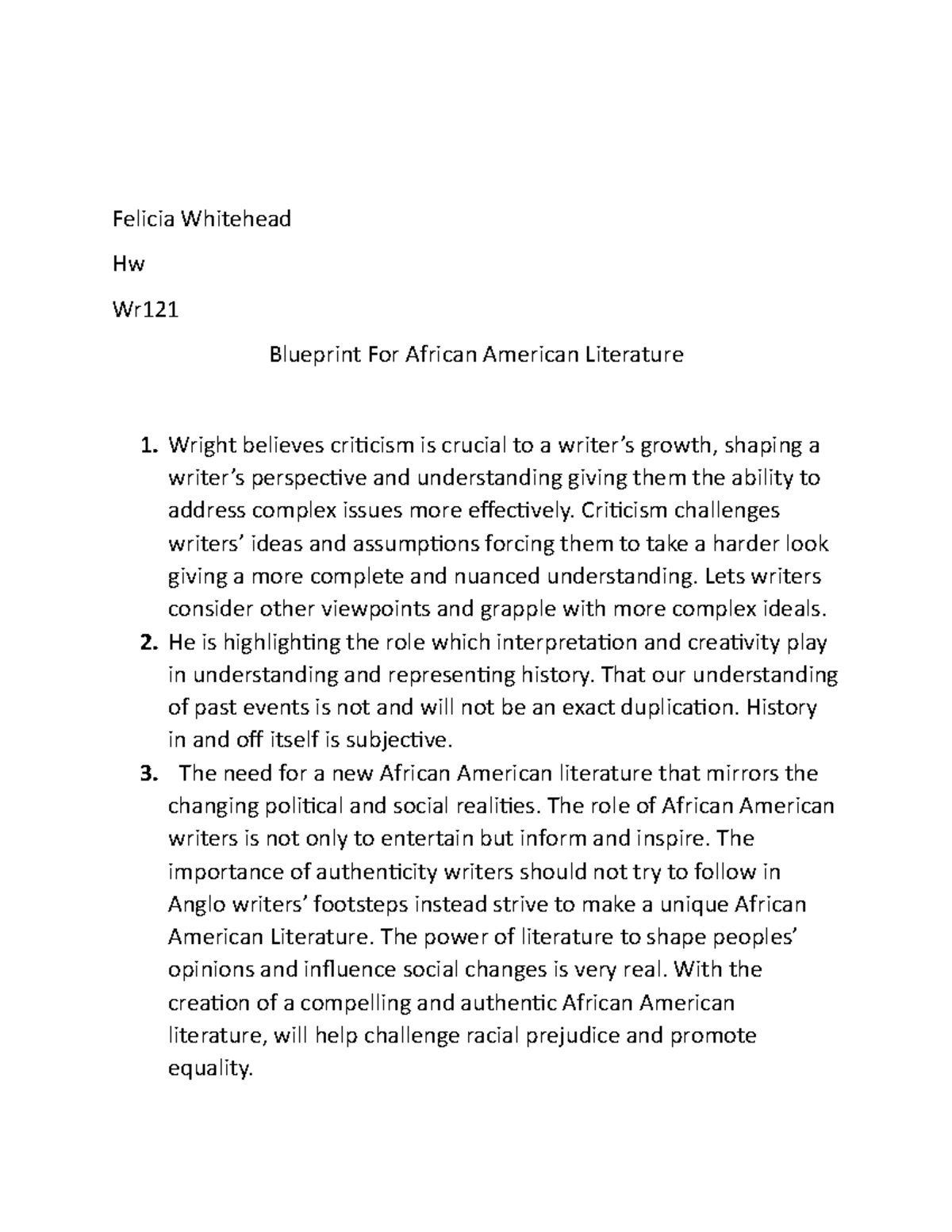 Blueprint sec 7-9 Q's - Felicia Whitehead Hw Wr1 21 Blueprint For ...