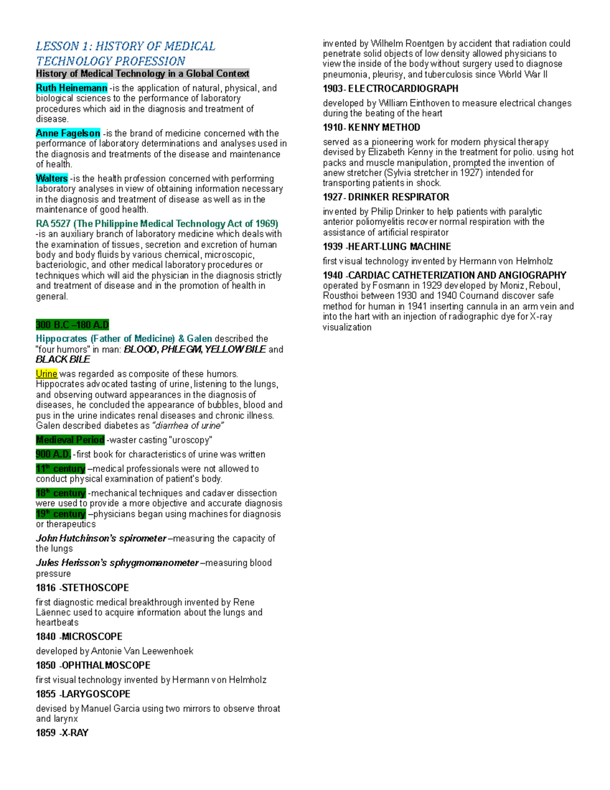 Principles of Medical Laboratory Science 1 Lecture notes - LICEO U ...