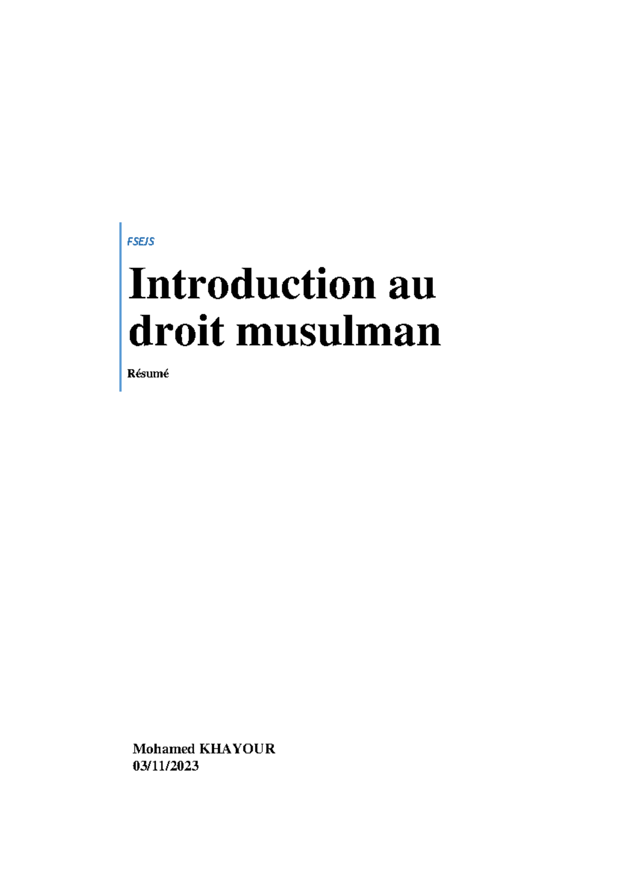 Droit Musulman - Copie 240227 205900 - FSEJS Introduction au droit ...