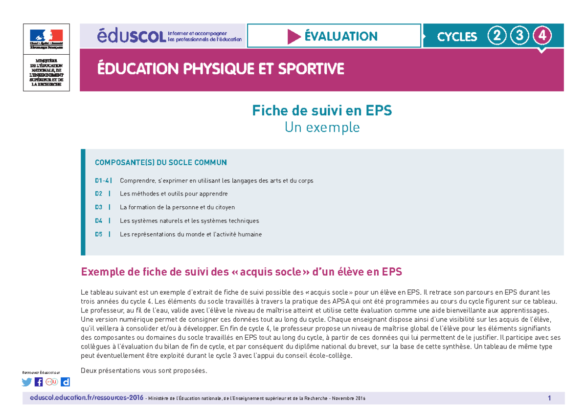 EV16 C4 EPS fiche suivi 662242 - eduscol.education/ressources-2016 - Ministère de l’Éducation ...