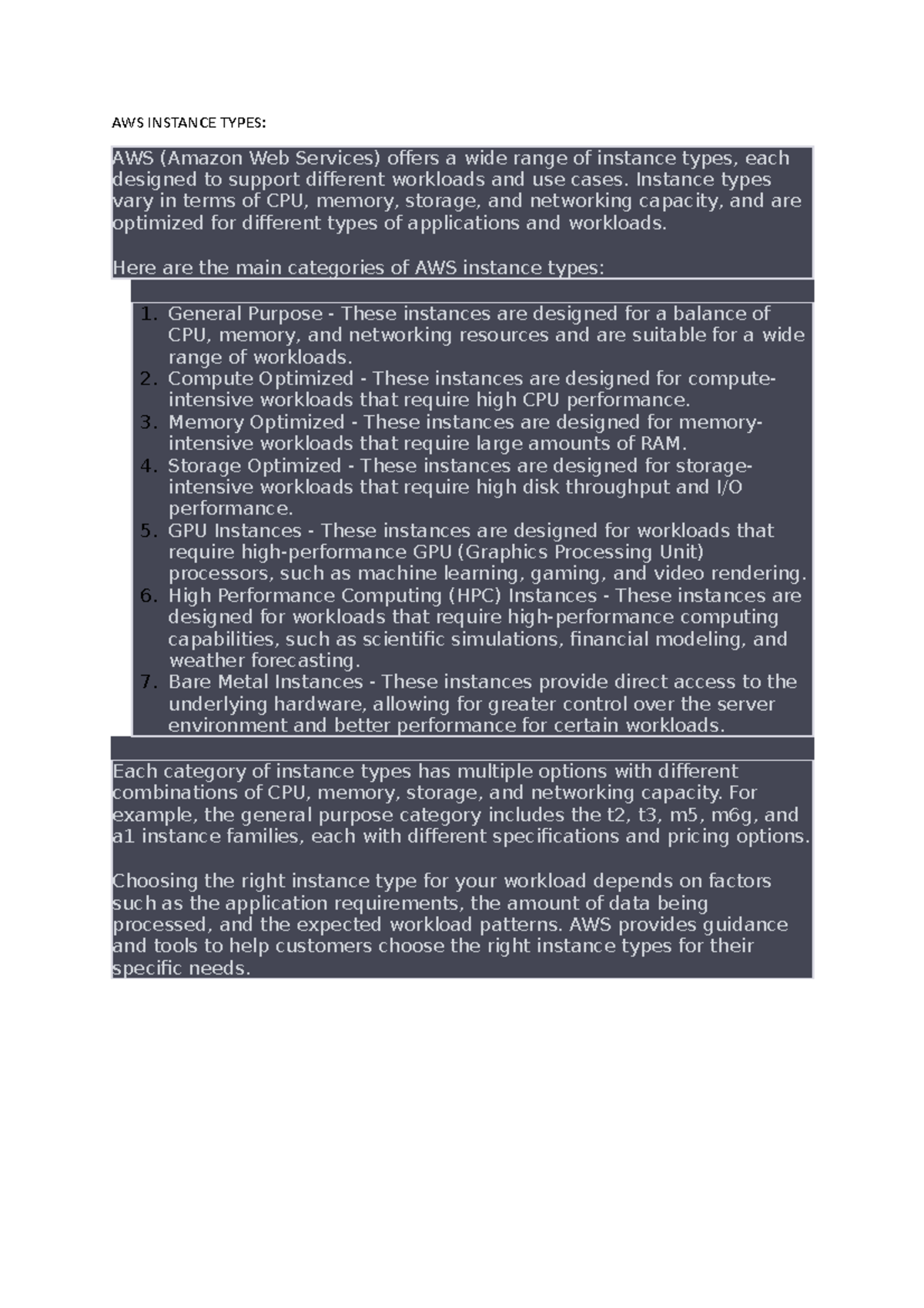 Aws Instance Types Aws Instance Types Aws Amazon Web Services 5812