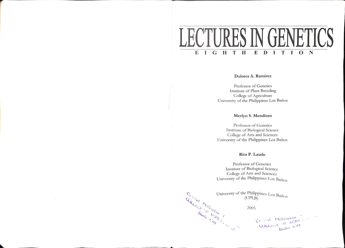 Genetics-Lecture-3 - Genetics in Agriculture - LECTURES IN GENETICS ...
