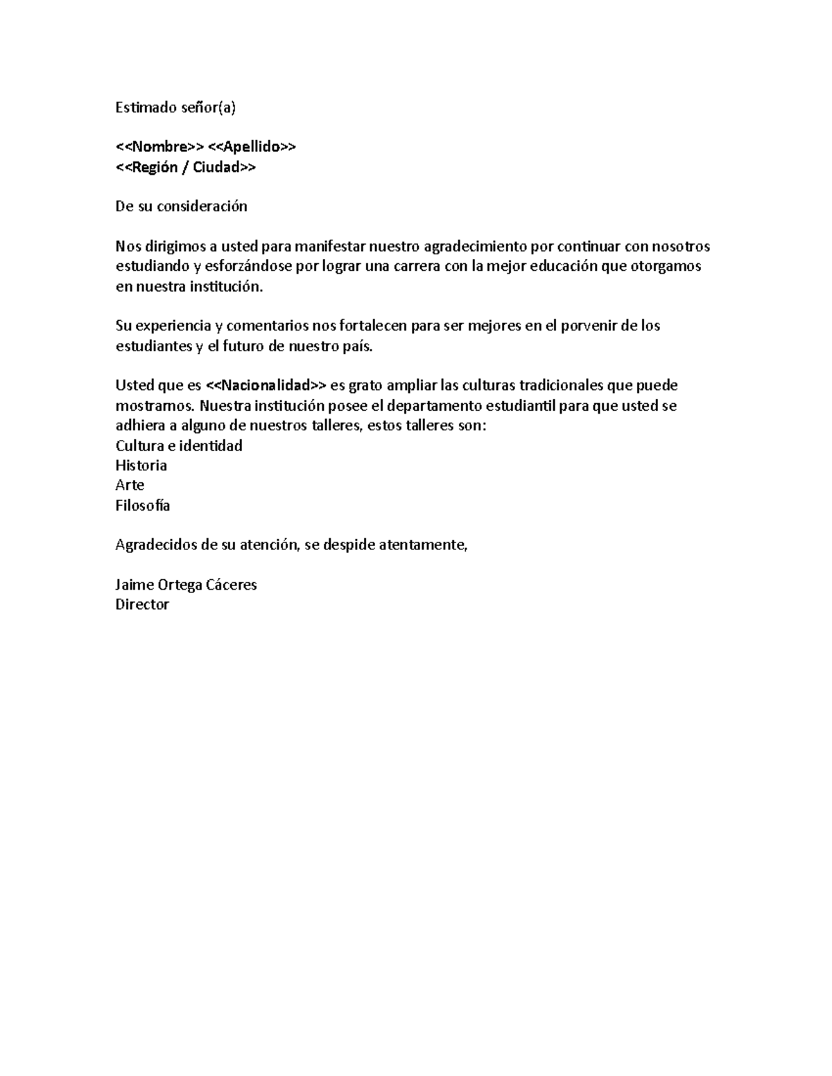 Plantilla de Carta - TECNOLIGY - Estimado señor(a) - Studocu