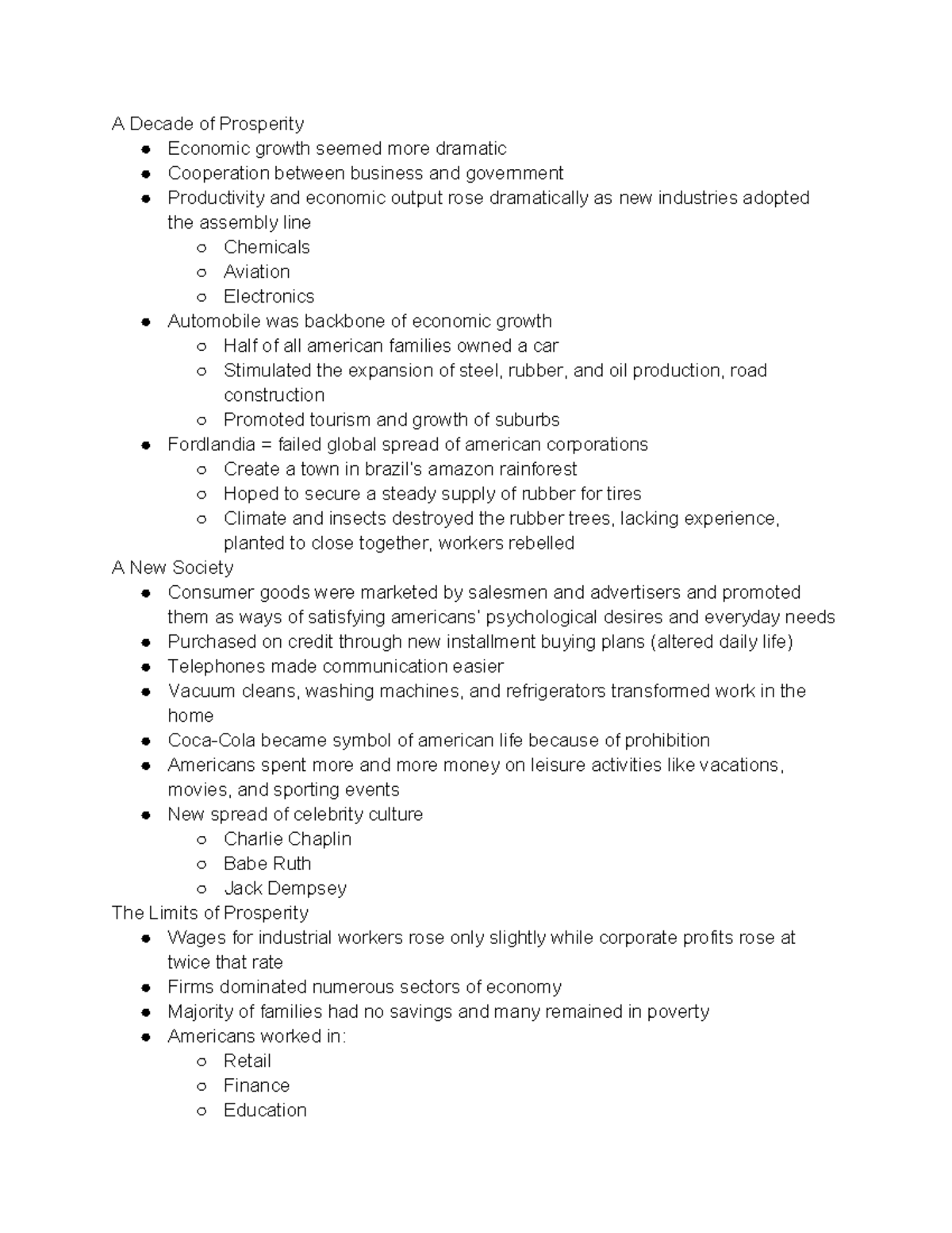 Give Me Liberty - Chapter 20 - A Decade of Prosperity Economic growth ...