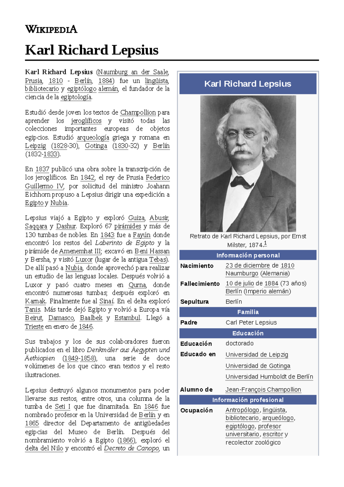 Karl Richard Lepsius - INFORMACION DETALLADA - Karl Richard Lepsius ...