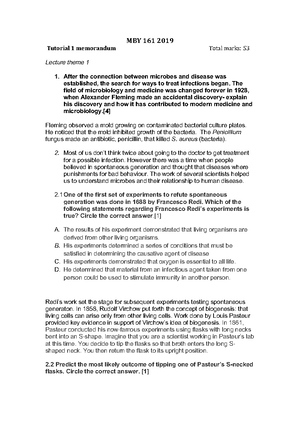 TUT5 Pre-tut questions 2023 - MLB 111 Tutorial 5: The cell cycle and ...