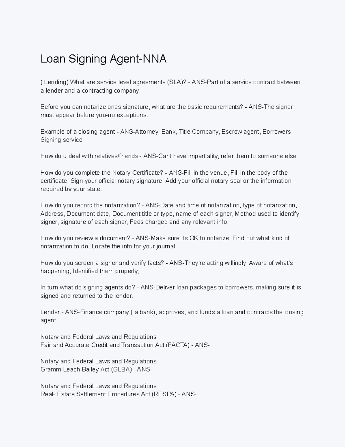 Loan Signing Agent-NNA - Example of a closing agent - ANS-Attorney ...