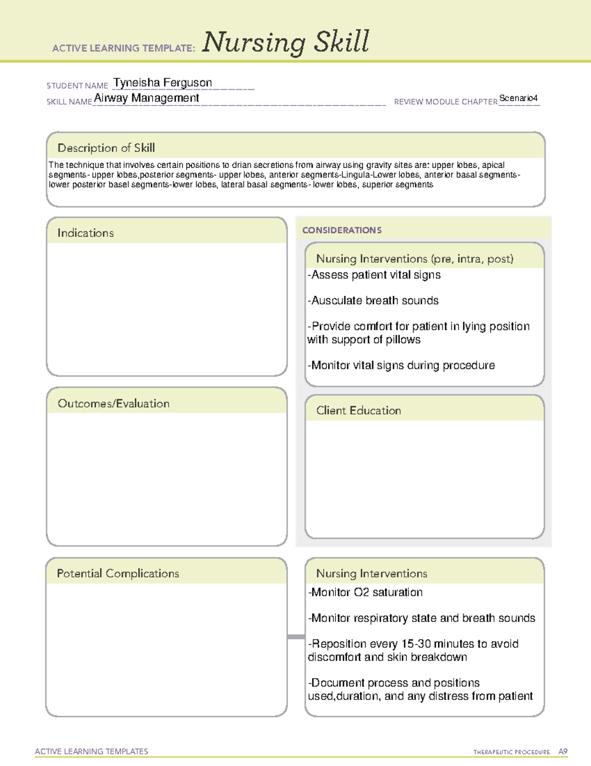 Airway Management Scenario 4 - ACTIVE LEARNING TEMPLATES TherapeuTic ...