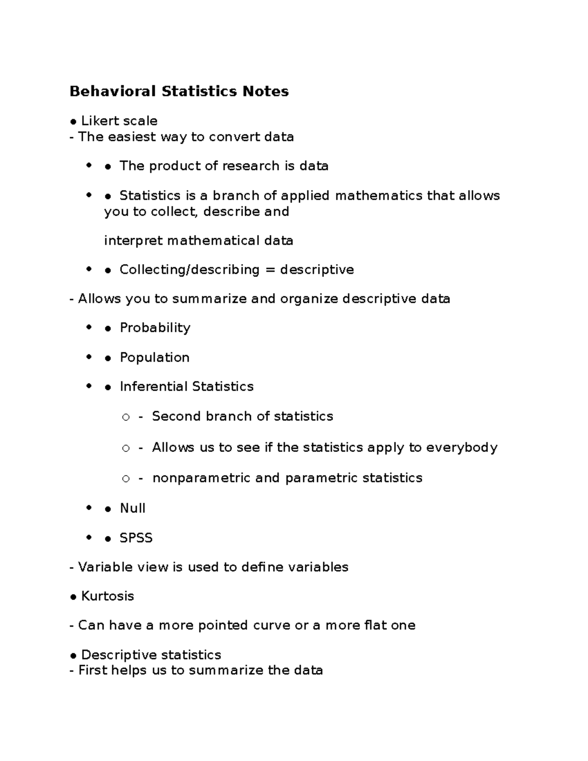Behavioral Statistics Notes - “biological male” isn’t the actual value ...
