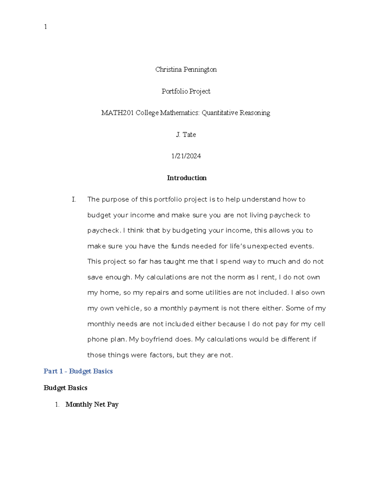 MATH201 - Portfolio Project - Christina Pennington Portfolio Project ...