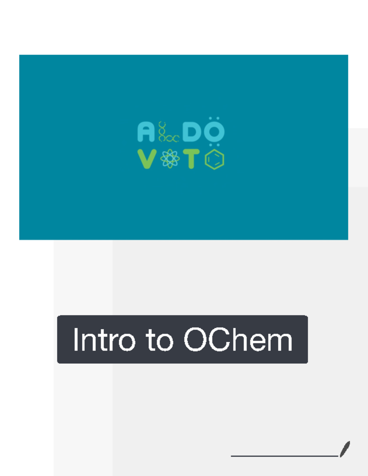 Intro to OChem Pt. 1 - Intro to OChem D Ood pop Dodo O O O O O O g Of ...