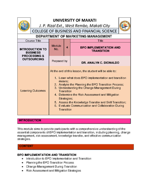 Module 4 Organizational Structure and Design - MODULE 4: Organizational ...