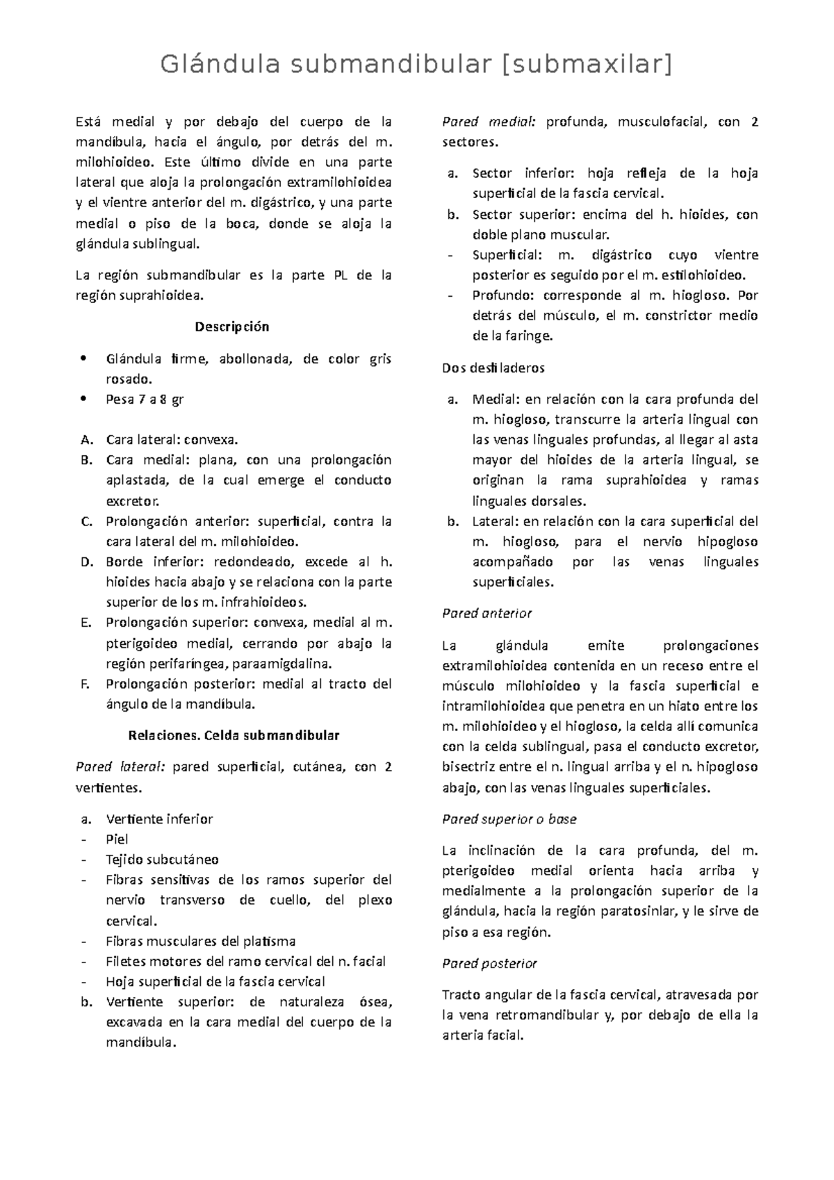 Glandula submaxilar - Resumen Anatomía humana - submandibular medial y ...