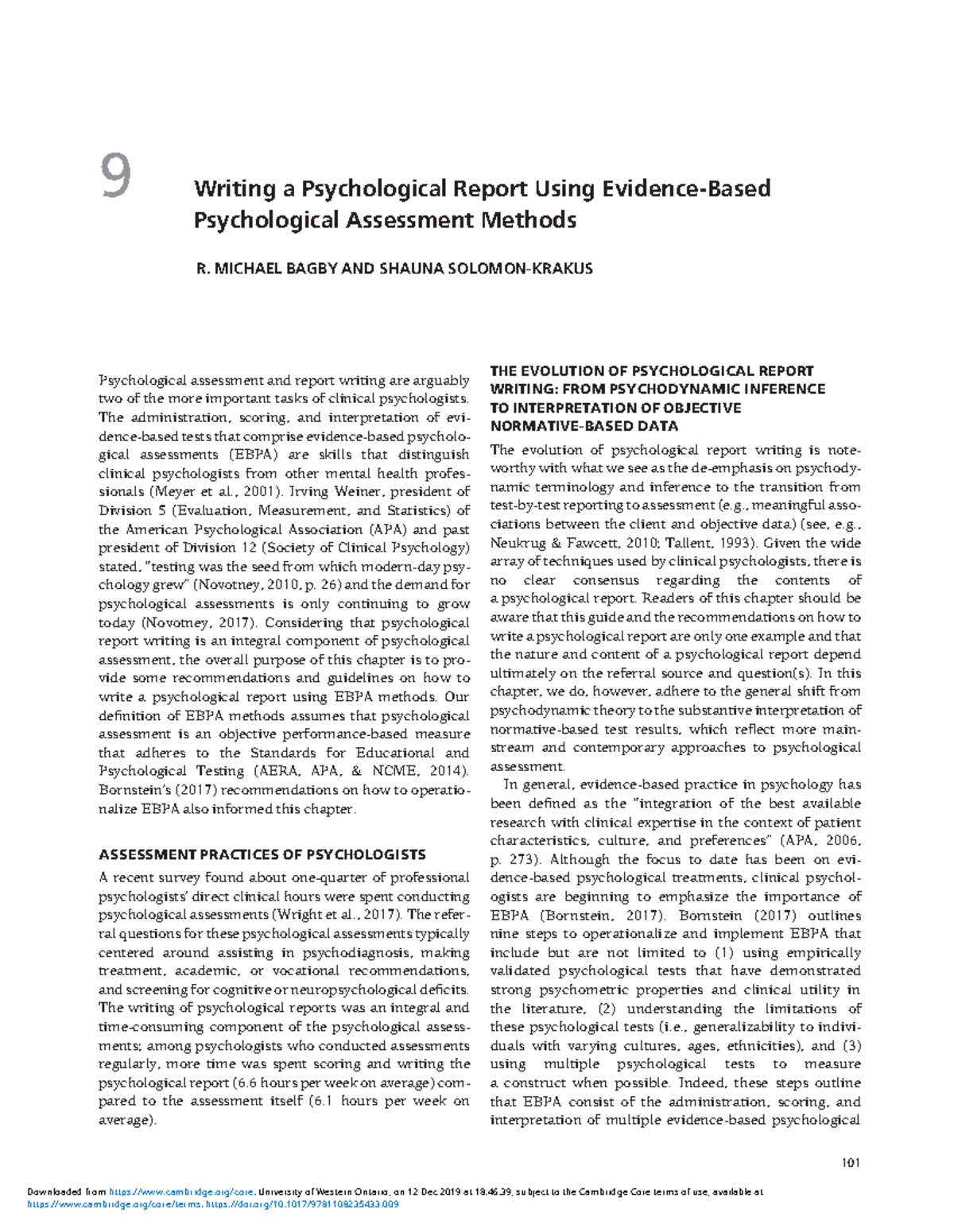 Writing Pscyh Report and Psych Assessment Methods - 9 Writing a ...