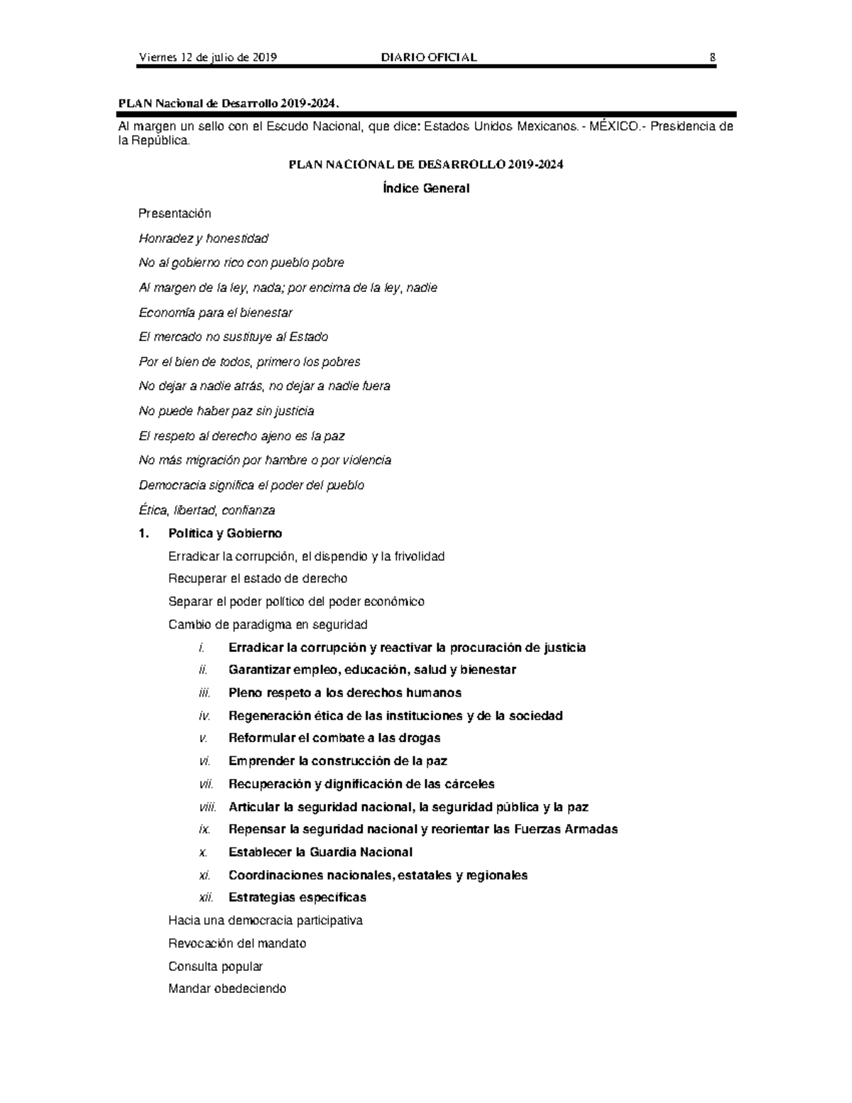 PND 2019-2024 - PLAN DE 4 TRANFORMACION - PLAN Nacional de Desarrollo ...