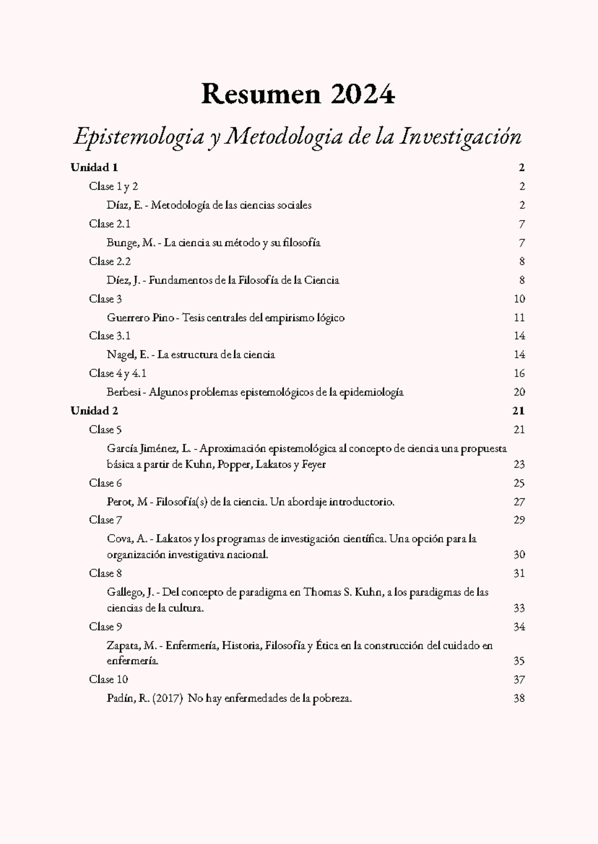 Epistemologia 1° parcial - Resumen 2024 - Epistemologia y Metodologia de la Investigación ...