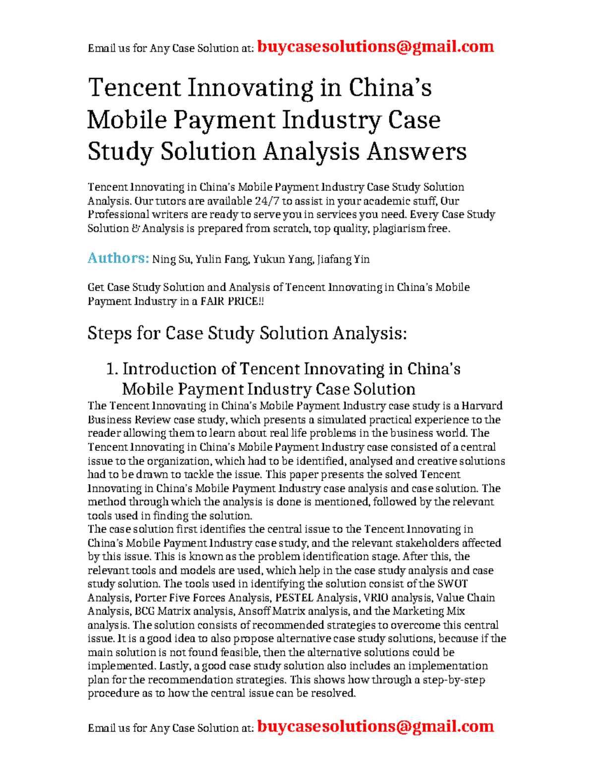 Case Solution Tencent Innovating in China's Mobile Payment Industry ...
