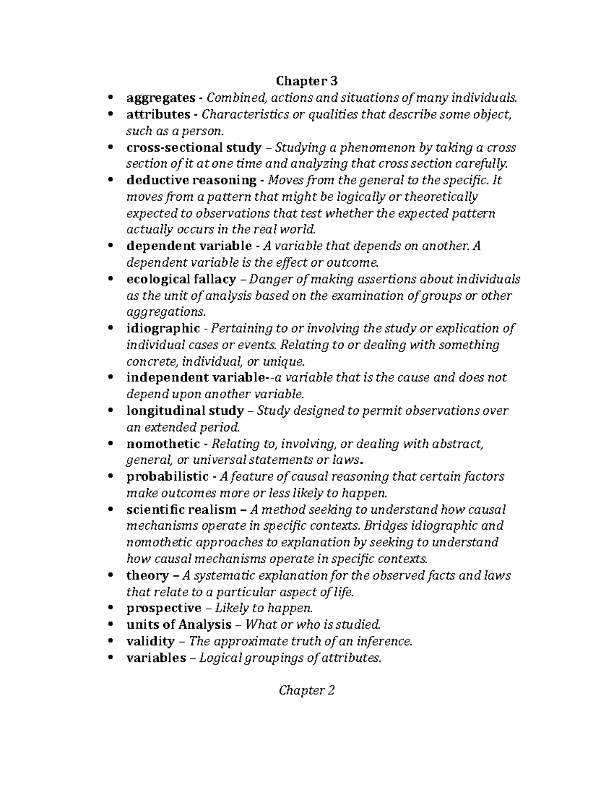 Chapters 1, 2, and 3 key terms - Chapter 3 aggregates - Combined ...