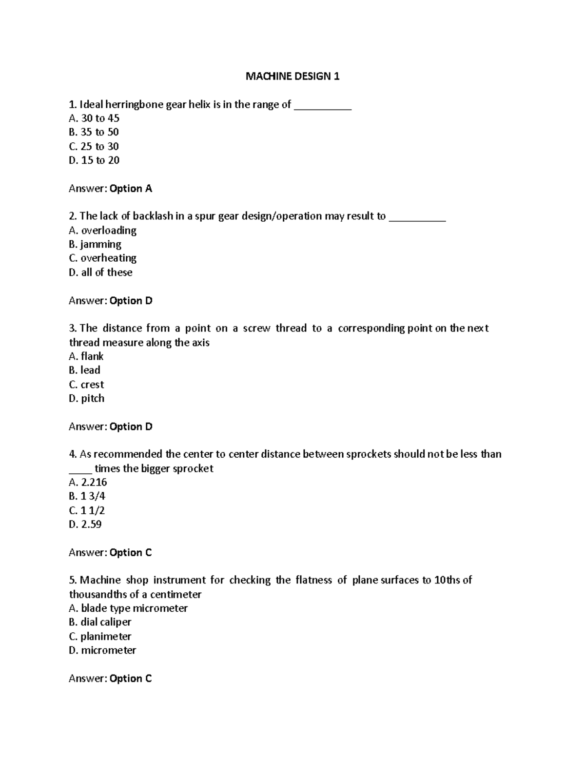 Machine Design 1 - TIP - Studocu