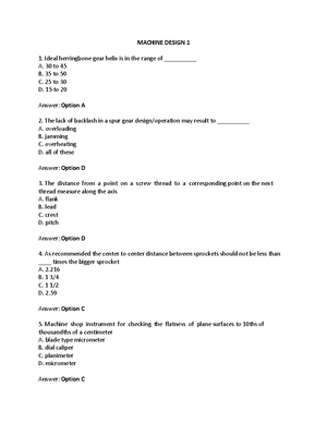 Machine Design 5 - MACHINE DESIGN MECHANICAL ENGINEERING - Studocu