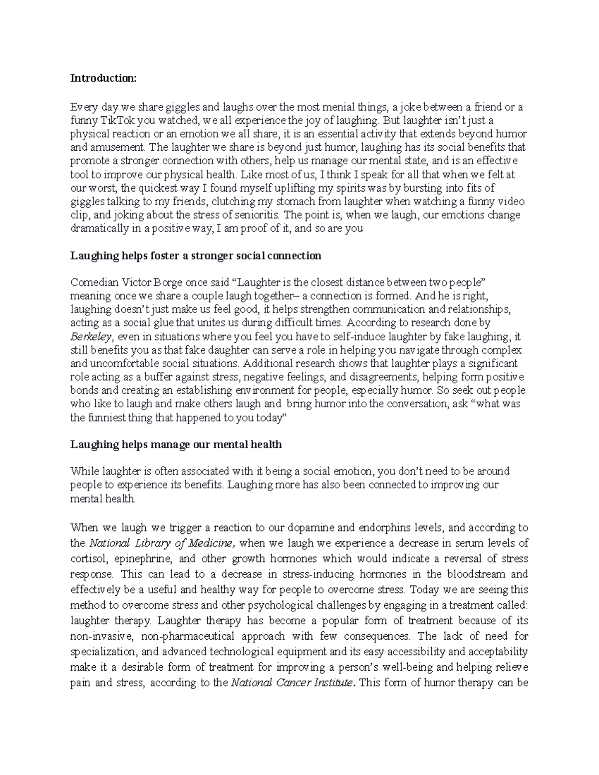 Public speaking - assignment 3? - Introduction: Every day we share ...