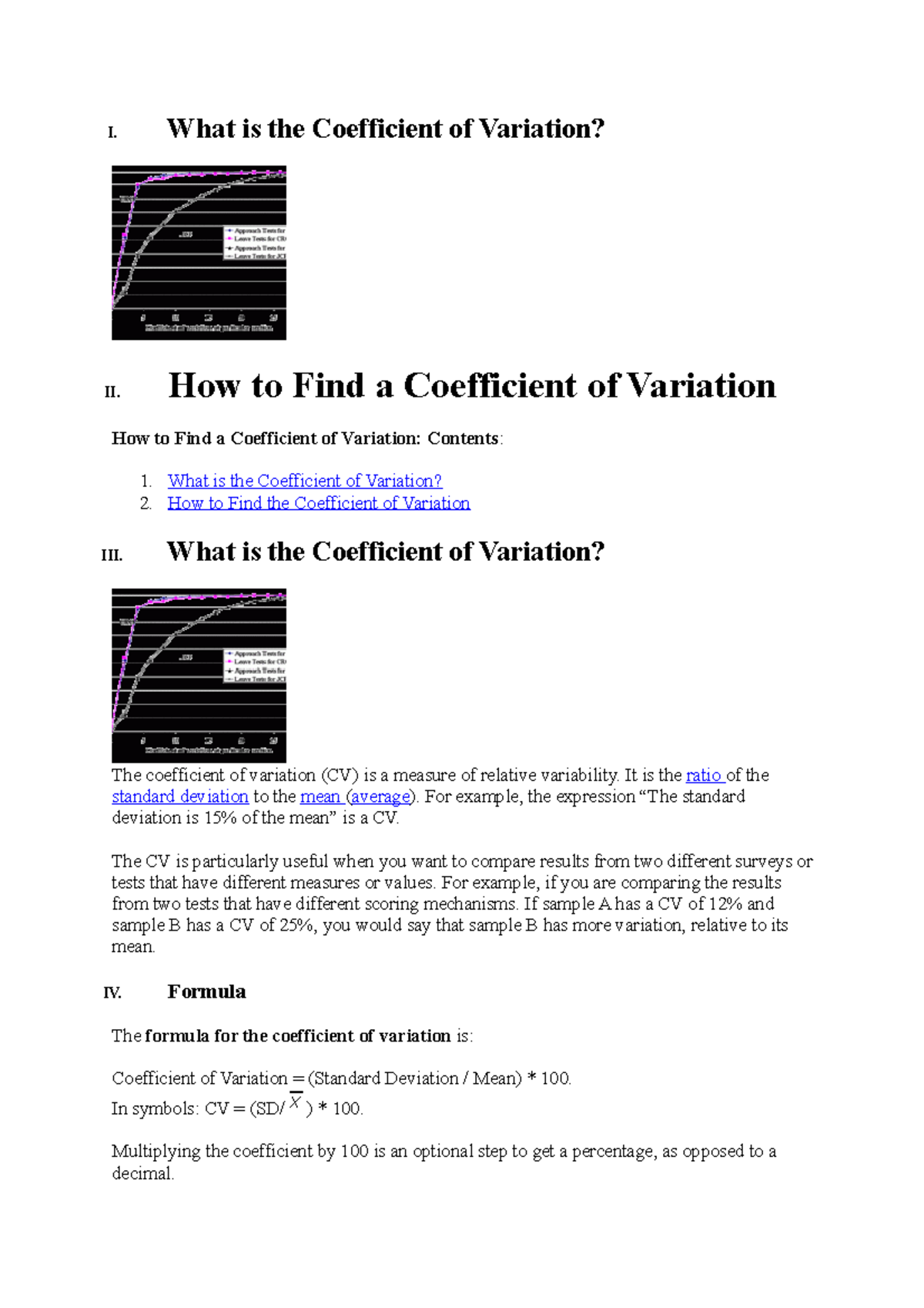 What is the Coefficient of Variation - I. What is the Coefficient of ...