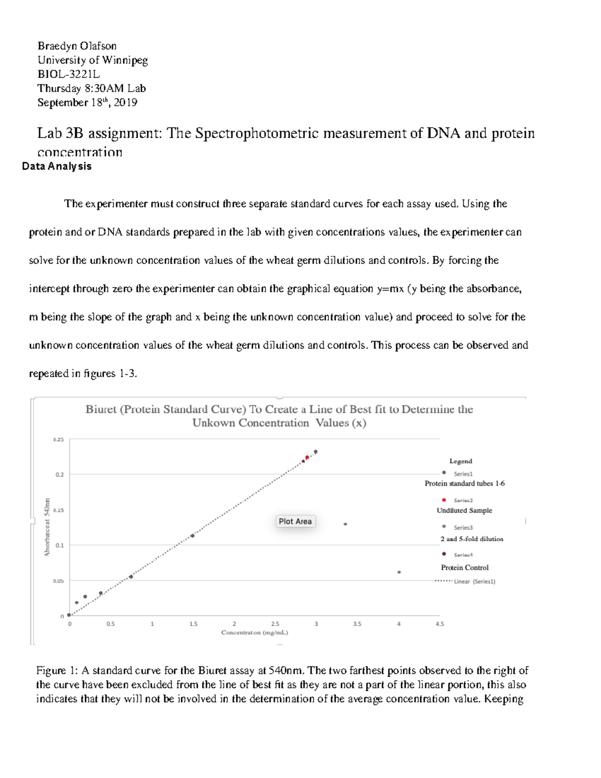 LAB 3B report and guide - Data Analysis The experimenter must construct ...