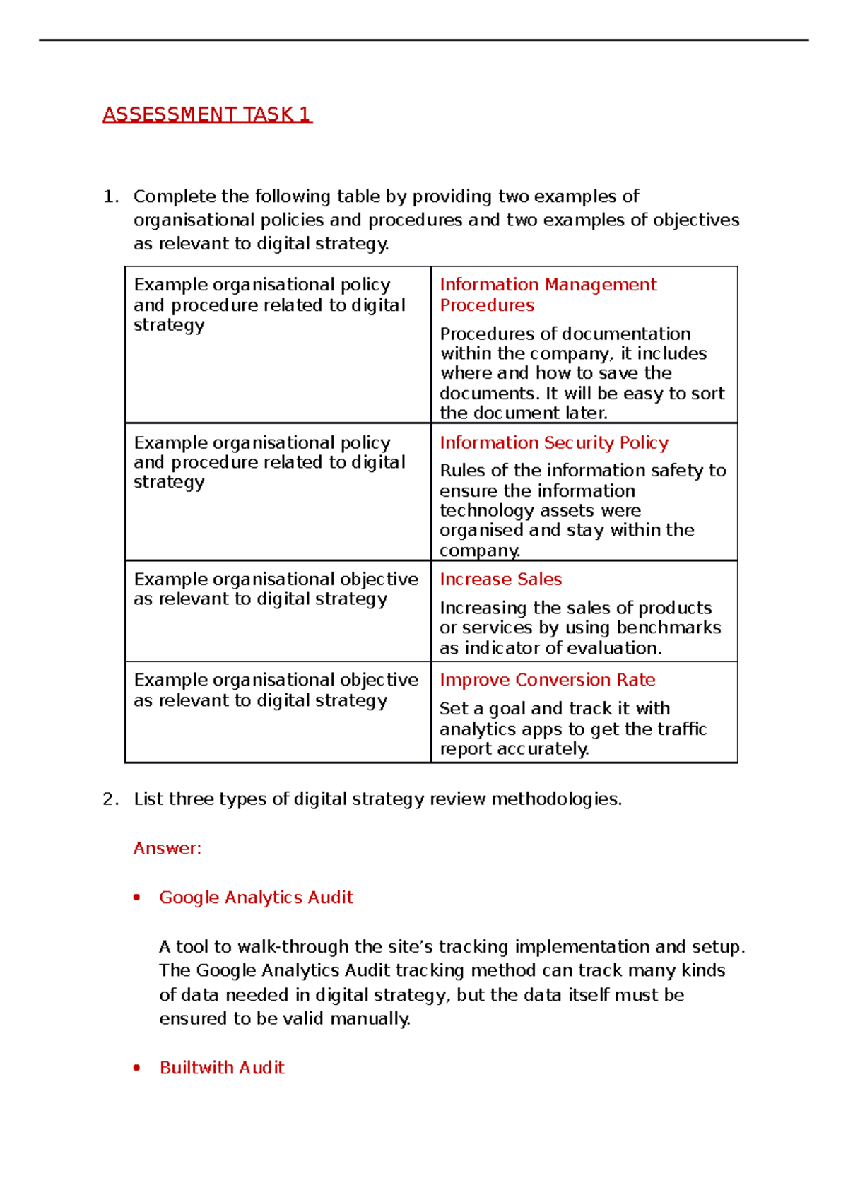 Assessment Task 1 version 03 - ASSESSMENT TASK 1 Complete the following ...