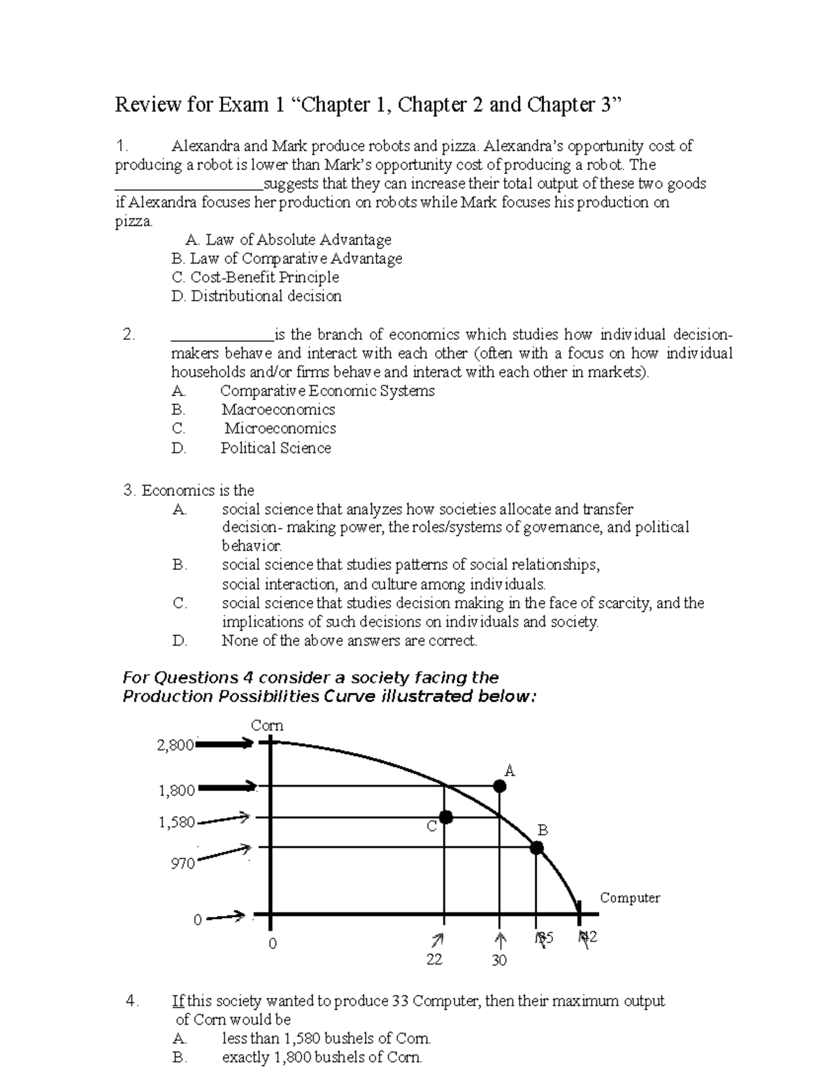 Review Exam 1 chapter 1 2 3 - Review for Exam 1 “Chapter 1, Chapter 2 ...