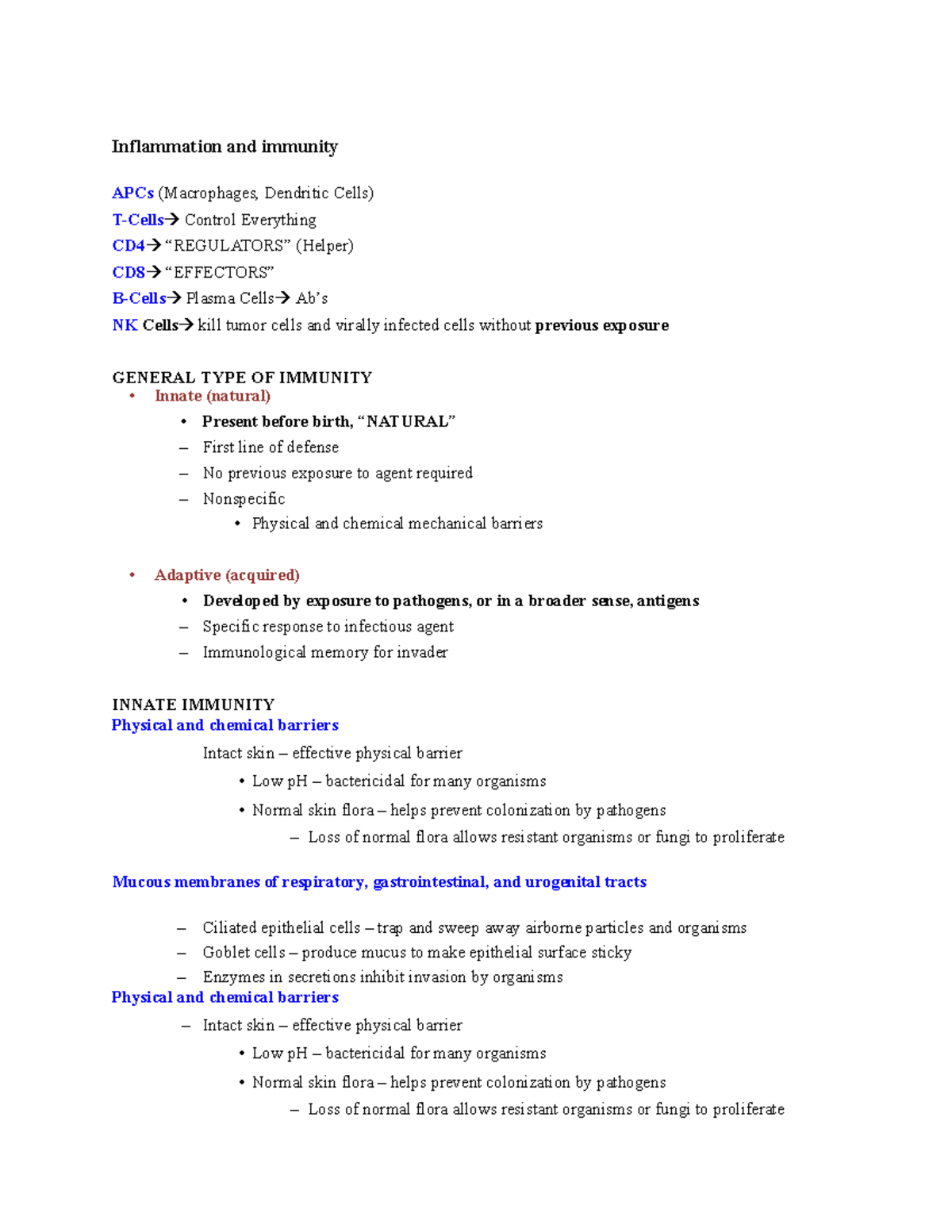 Chapter 9 Inflammation and immunity - Inflammation and immunity APCs ...