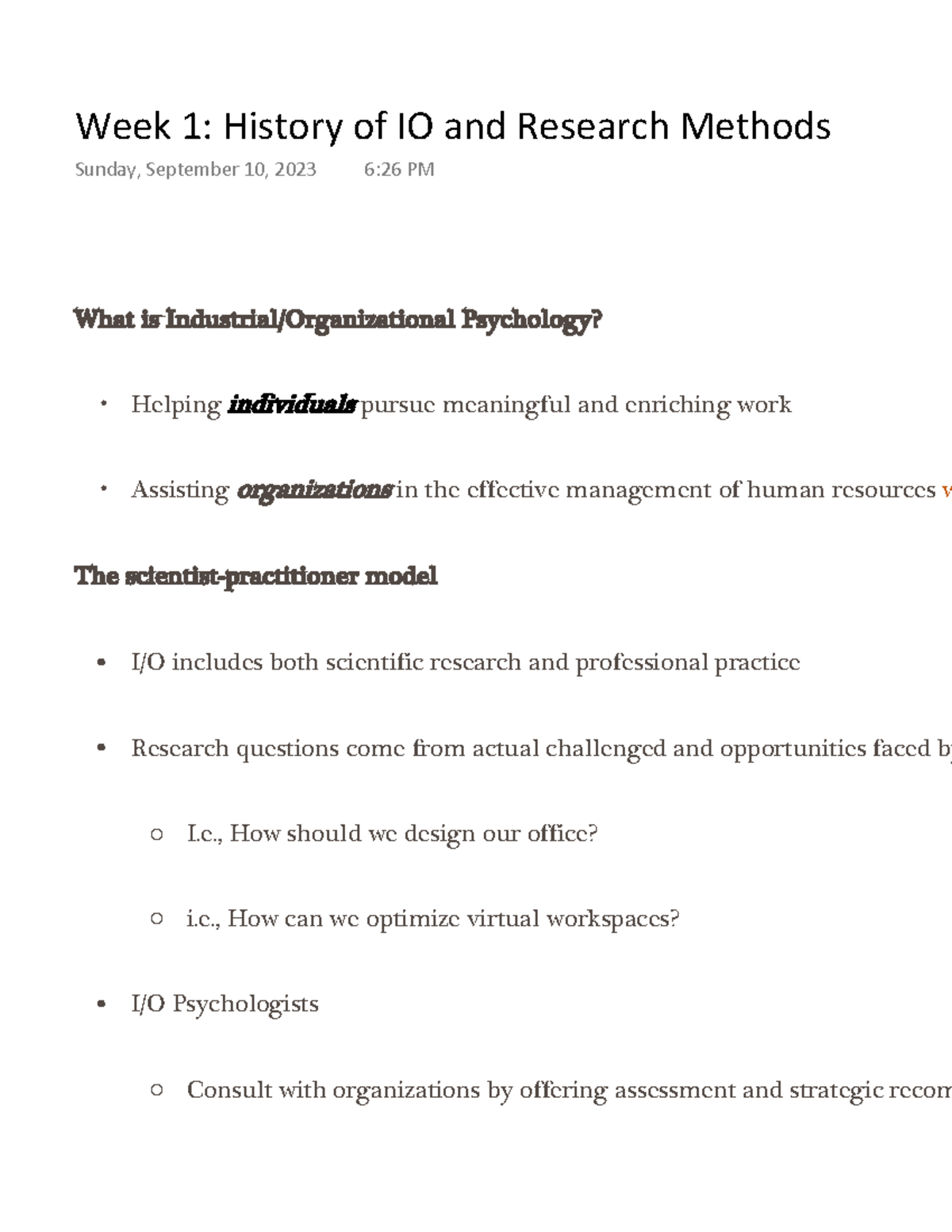 Week 1 History of IO and Research Methods - What is Industrial ...