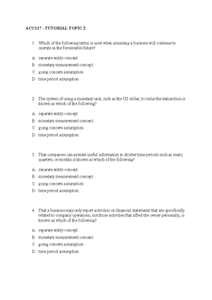 Answer TUTO 1 - jawapan tutorial account - ANSWER TUTORIAL 1 Question 1 Required Show the ...