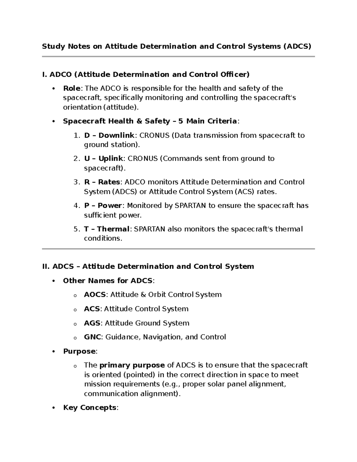 ADCO- Notes - Study Notes on Attitude Determination and Control Systems ...