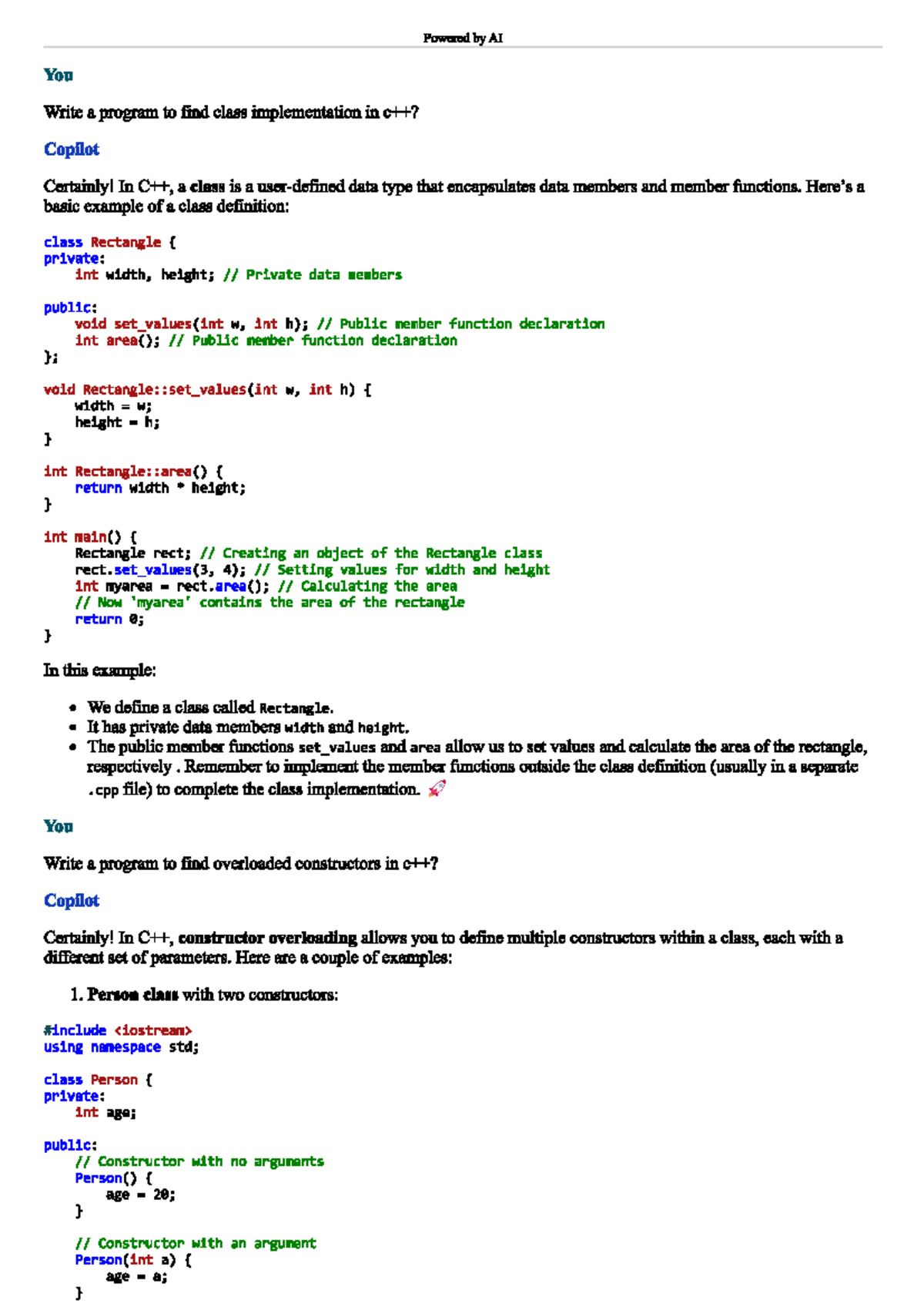 C Oops Lab File Powered Ai You Write A Program To Find Class