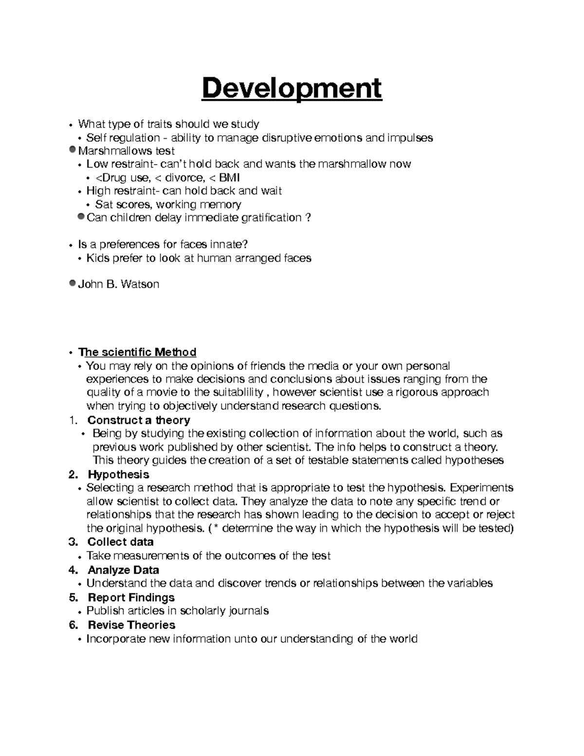 Psych 1xx3 Development - Development • What type of traits should we ...