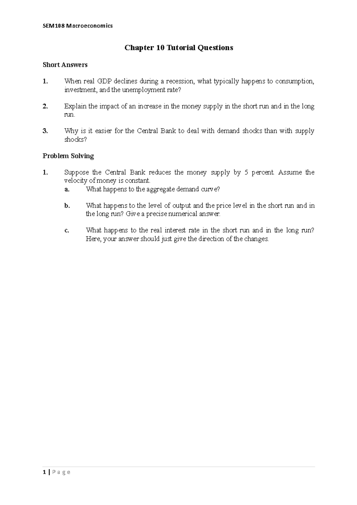 Chapter 10 Tutorial (Ques)Chapter 10 Tutorial (Ques)Chapter 10 Tutorial ...