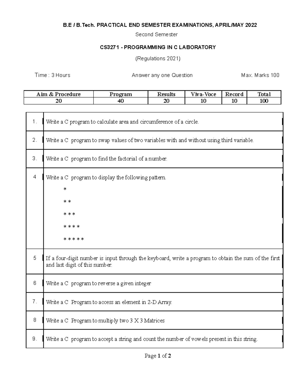 CS3271\CS3271 SET2 - Practical questions - B / B. PRACTICAL END ...