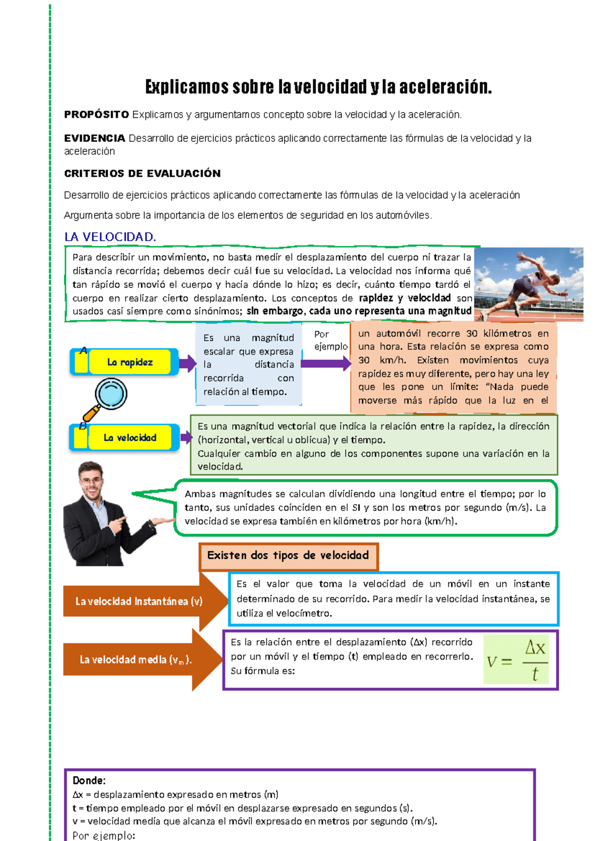 B-2º ACT 3 CYT UNID 6- SEM 2 - 1 Explicamos sobre la velocidad y la aceleración. PROPÓSITO - Studocu