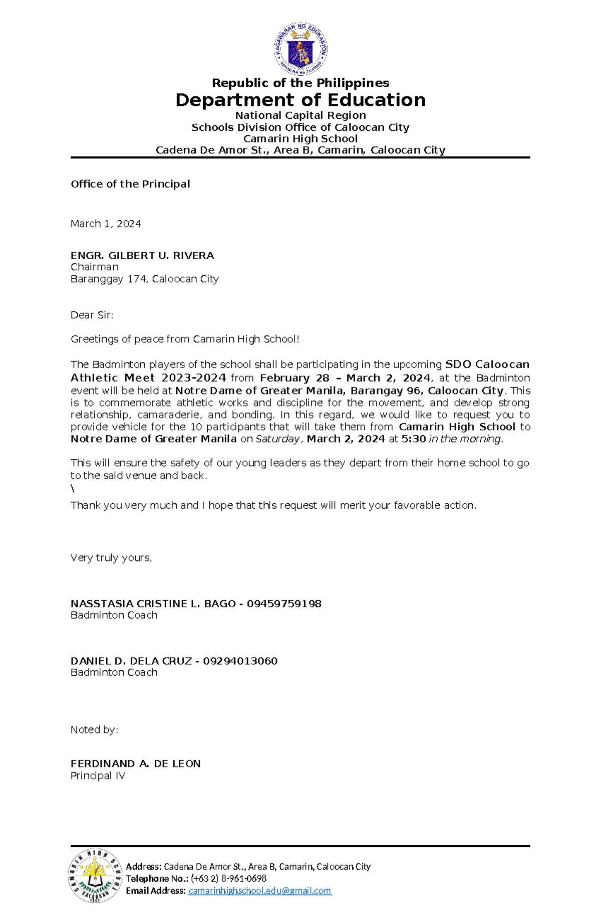 BSP Letter- Baden- Powell-CAMP-2024 - Republic of the Philippines ...