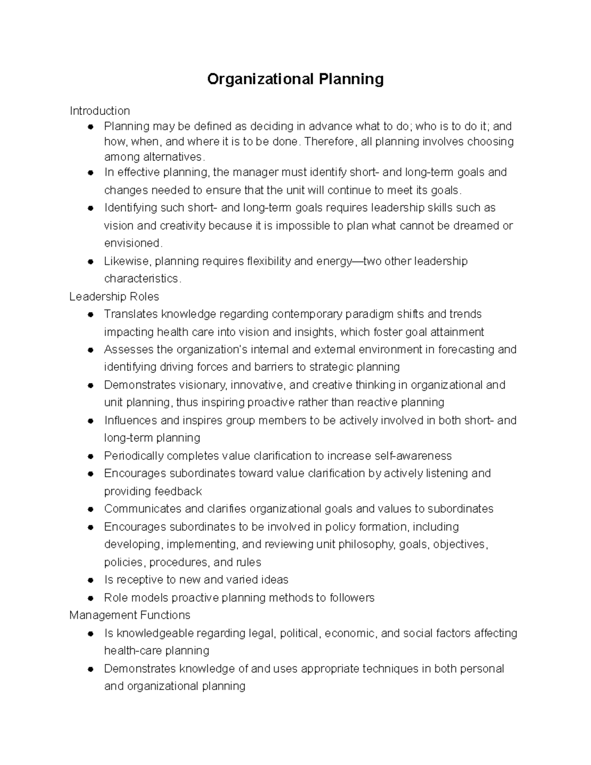 Organizational Planning - Organizational Planning Introduction Planning ...